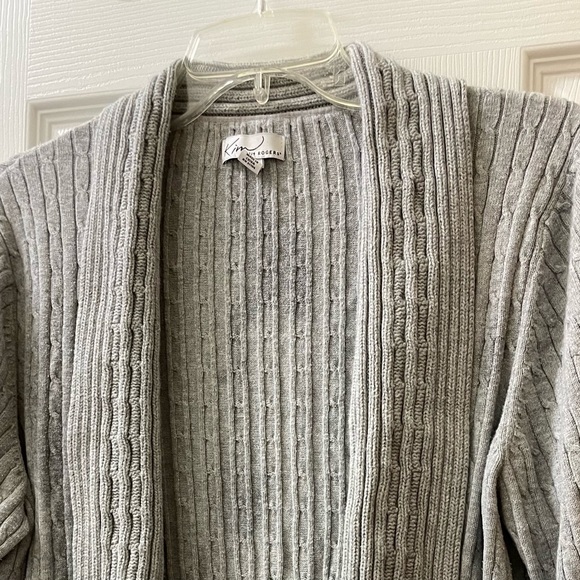 Kim Rogers | Sweaters | Kim Rogers Womens Xl Grey Cotton Cable Knit ...